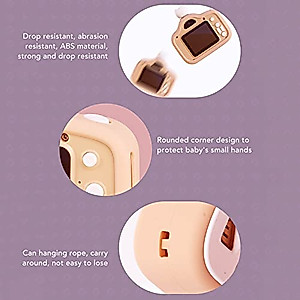 Toddler Camera, Cute Cartoon A Variety of Filters USB Rechargeable 40MP HD Small Digital Camera Khaki with Lanyard for Children