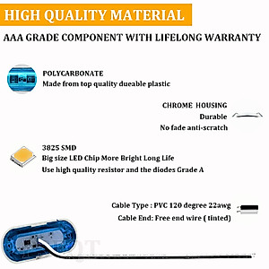 PSEQT 3.8'' Waterproof Boat Marine LED Lights Courtesy Interior Deck Light Navigation Transom Stern Cabin Lighting for Pontoon Fishing Boat Kayak Sailboat Bass Boat Vessel 12V 24V (Blue 6Pcs)