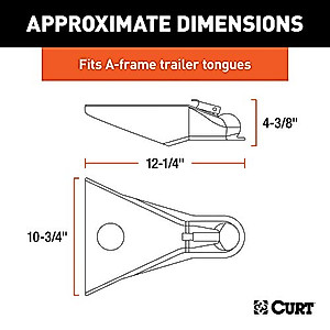 CURT 25200 Black A-Frame Trailer Coupler, 2-5/16-Inch Hitch Ball, 10,000 lbs, GLOSS BLACK POWDER COAT