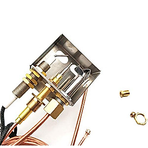 MENSI Propane Gas Fireplaces Fire Pits DIY Safety Replacement Part Pilot Burner Assembly for Propane Igniter Kit M8x1 Thermocoupler with OD 4mm Copper Tube Connection