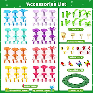 184Pcs Flower Garden Building Toys for Girls 3 4 5 6 7 Year Old, Upgrade DIY Building Stacking Toys, STEM Preschool Educational Toddler Toys Brain Development Kindergarten Kids Toy