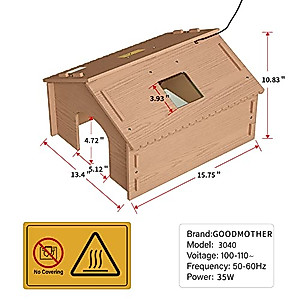 GOOD MOTHER Chick Heat lamp Chick Brooder Duckling brooder Heat lamp brooder Quail Bird Heater brooder for 10-20 Chicks Upgrade Viewing Window Small Brown