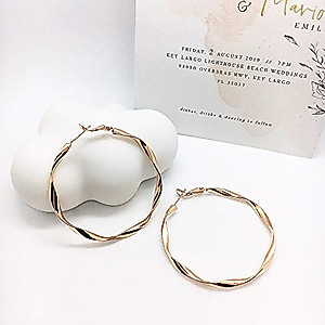 Surrounded Forest Rose Gold Earrings Rose Hoop Earrings Lightweight Hoop Earrings for Women Rose Gold Hoop Earrings 2in