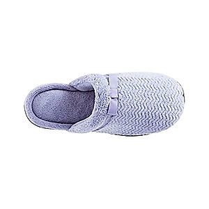 isotoner Women's Chevron Slip On Clog Slippers with Moisture Wicking for Indoor/Outdoor Comfort and Arch Support, Periwinkle, 8.5-9 M US