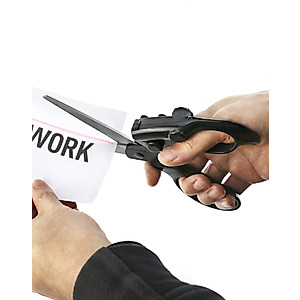 QWORK Guided Scissors, Professional Household Laser Scissors Gadget, Sewing Laser Guided Scissors Fabric Scissors, for Fabrics, Paper, Crafts Cutting