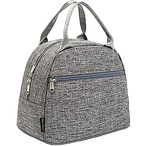 FlowFly Lunch Bag Tote Bag Lunch Organizer Lunch Holder Insulated Lunch Cooler Bag for Women/Men,Heather Grey
