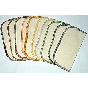 1 Ply Organic Flannel Washable Baby Wipes 8 x 8 Inches Organic Thread Earth’s Palette Set of 10