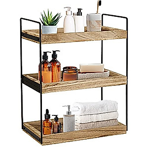3 Tier Bathroom Counter Organizer, Counter Standing Rack Cosmetic Holder, Bathroom Countertop Organizer and Storage Shelf, Vanity Organizer Bathroom Counter Tray and Coffee Station Organizer