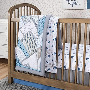 Trend Lab Florence 3 Piece Crib Bedding Set, Can Be Used As A Blanket Or A Playmat for Tummy Time, Includes Quilt, Fitted Crib Sheet and Skirt