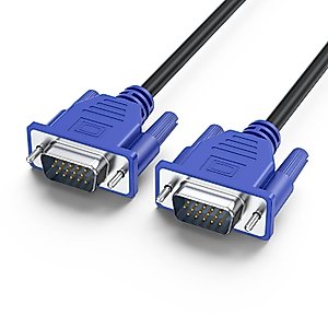 URELEGAN VGA to VGA Cable 6 Feet, VGA to VGA Monitor Cable 1080P Full HD Male to Male Cord HD15 for Computer PC Monitor Laptop TV Projector and More