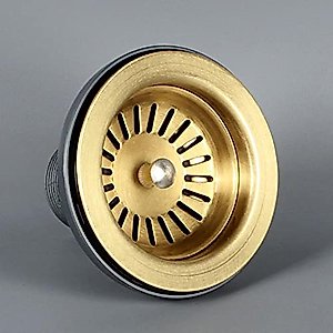 LMMDDP Kitchen Drain Brass Sink Vegetable Sink Thickened Quartz Stone Cement Sink Special Drain Pipe Fittings (Color : Gray)