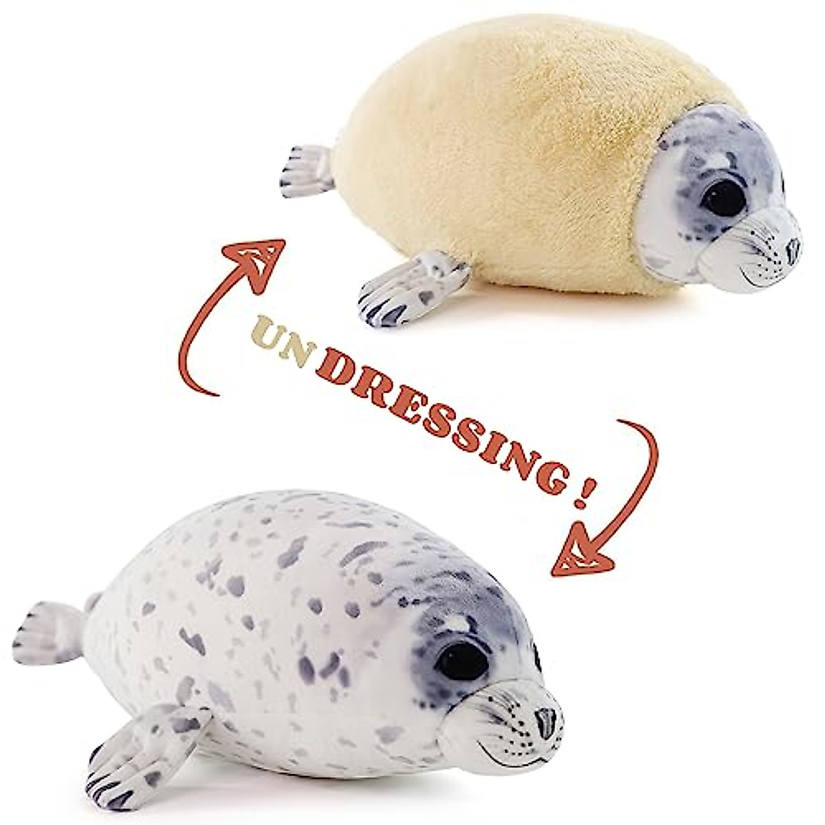 Chubby Blob Young Seal Pillow Soft Plushies, Cute Ocean Stuffed Animals Plush Toy, Room Decor,Throw Pillow Doll Big Plush Toys Gift for Girlfriend,Boys, Girls (Small(12 in))