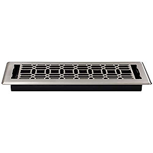 Decor Grates NGH414-NKL New Gothic Floor Register, 4 x 14 Inches, Plated Nickel