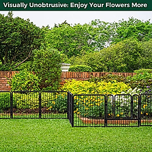 FXW Decorative Garden Metal Fence Temporary Animal Barrier for Yard, 14 Panels+2 Gates, 33'(L)×24"(H), Black