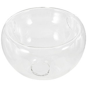 DOITOOL Salad Bowls Salad Bowls with Dry Ice Design - Double Wall High Borosilicate Glass Serving Bowls - Banana Bowls Clear Bowls for Chilled Pasta, Potato, Dressing, Fruit (13cm/5in