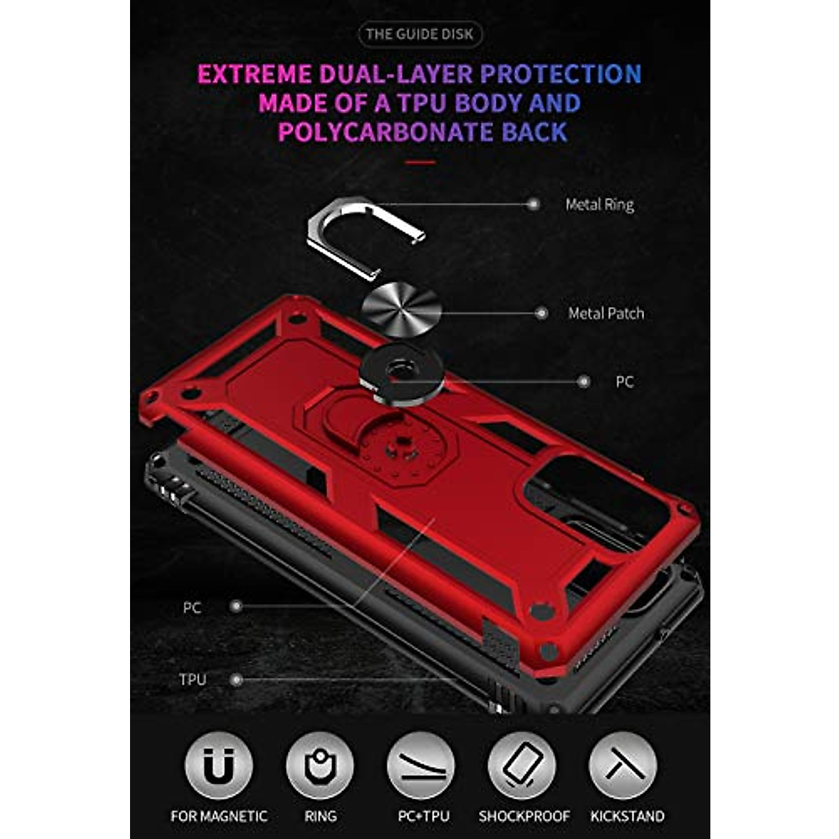 Military Grade Drop Impact for Samsung Galaxy S20 Plus Case,Galaxy S20+ Case 360 Metal Rotating Ring Kickstand Holder Magnetic Car Mount Armor Heavy Duty Cover Galaxy S20 Plus Phone Cas (Black)