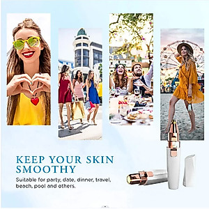 REMEDEN Rechargeable Eyebrow & Face Trimmer, and Facial Hair Remover Shaver for Women Painless/Safe/Quickly Removal Tool，Shaper You White