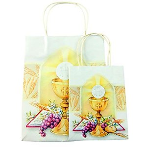 First Communion Gift Bag with Bread of Life Chalice Image for Boys or Girls