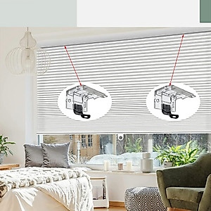 BOLWHAO 6 Pcs Cordless Shade Bracket, Mounting Bracket with Metal Clip for 1" (25MM) Pleated Shades Cordless Blinds Headrail Holder Clip PVC Cordless Honeycomb Cellular