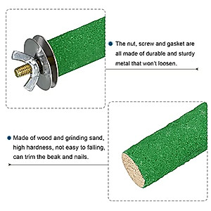 PATIKIL 0.6x9.8 Inch Bird Cage Perch, Parrot Stand Paw Grinding Stick Bird for Parakeet Cockatiel Cage Accessory, Green