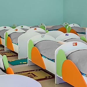 4 Pcs Daycare Cot Blanket Daycare Nap Blanket Cozy 28'' x 40'' Daycare Cot Rest Time Blankets for Kids, Toddler, Baby, Classroom, Preschool, Daycare or Nursery (Gray)