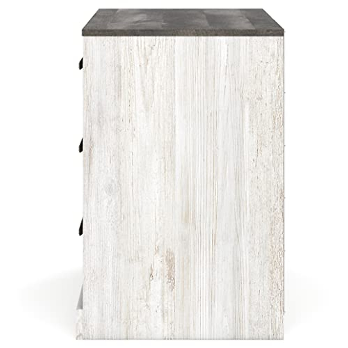 Signature Design by Ashley Shawburn Rustic 3 Drawer Chest of Drawers, White & Gray