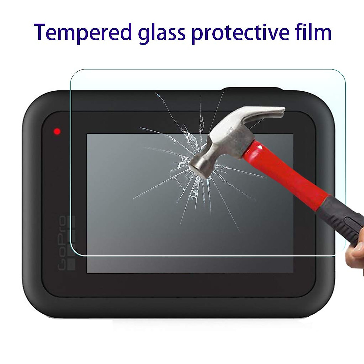 HUIPUXIANG Screen Protector for GoPro Hero 8 Black Action Camera, 0.3mm High Definition 9H Hardness Optical LCD Premium Glass Protective Cover [2+2+2 Pack]