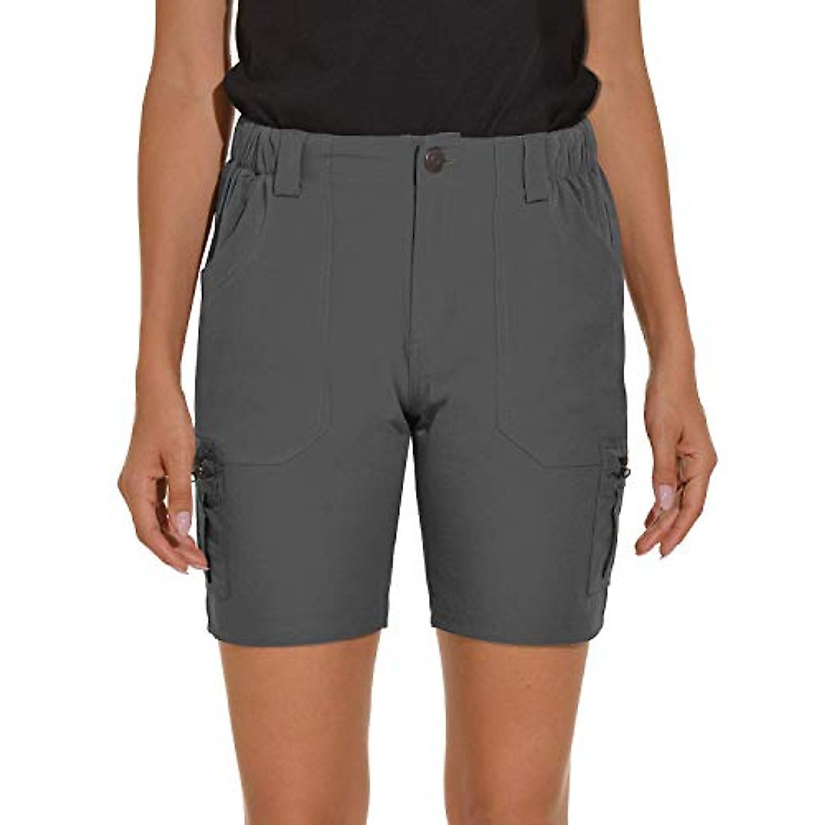 VAYAGER Women's Hiking Cargo Shorts Quick Dry Lightweight Stretch Shorts Golf Fishing Outdoor Casual Shorts Grey X-Small