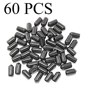 Pro Bamboo Kitchen 60pcs 1/4" Rubber Cap Protective Cover Rubber Plug Soft PVC Thread Protection Cap Plastic Rubber Dust Cover Black Fits 1/4 Inch Screws and Bolts