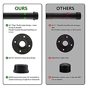 Pipe Shelf Brackets 9 inch, Industrial Floating Shelving Bracket 10 Pack, Wall Mounted DIY Hanging Rustic Pipe Brackets for Floating Shelves, Black, HOME MASTER HARDWARE