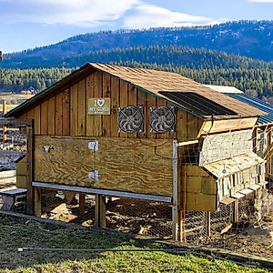 Solar Panel Dual Fans Kit 10w 12v Portable Ventilation Fan Outdoor Waterproof Solar Exhaust Fan for Hen House Greenhouse Shed PET Houses Window (1 Set)