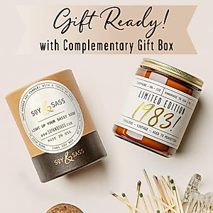 40th Birthday Gifts for Women Unique - 'Limited Edition 1983' Soy, w/Champagne on Ice I 40 Birthday Gifts for Women I 40 Year Old Birthday Gifts for Women I 9oz Reusable Jar, 50Hr Burn, Made in USA