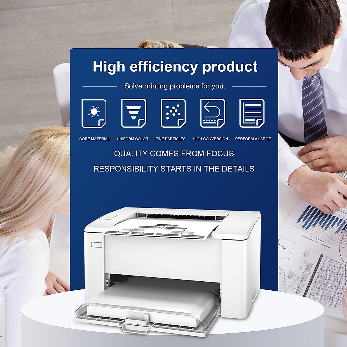 17A CF217A Black Toner & 19A CF219A Black Drum (2-Pack) Replacement for HP 17A CF217A Toner & Imaging Drum 19A CF219A Compatible with Laser Pro MFP M130a, M130nw, M130fn, M130fw, M102a, M102w Printer