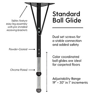 Factory Direct Partners 10087-GYGN Kidney Activity School and Office Table (48" x 72"), Standard Legs with Ball Glides, Adjustable Height 19-30" - Gray Top and Black Edge
