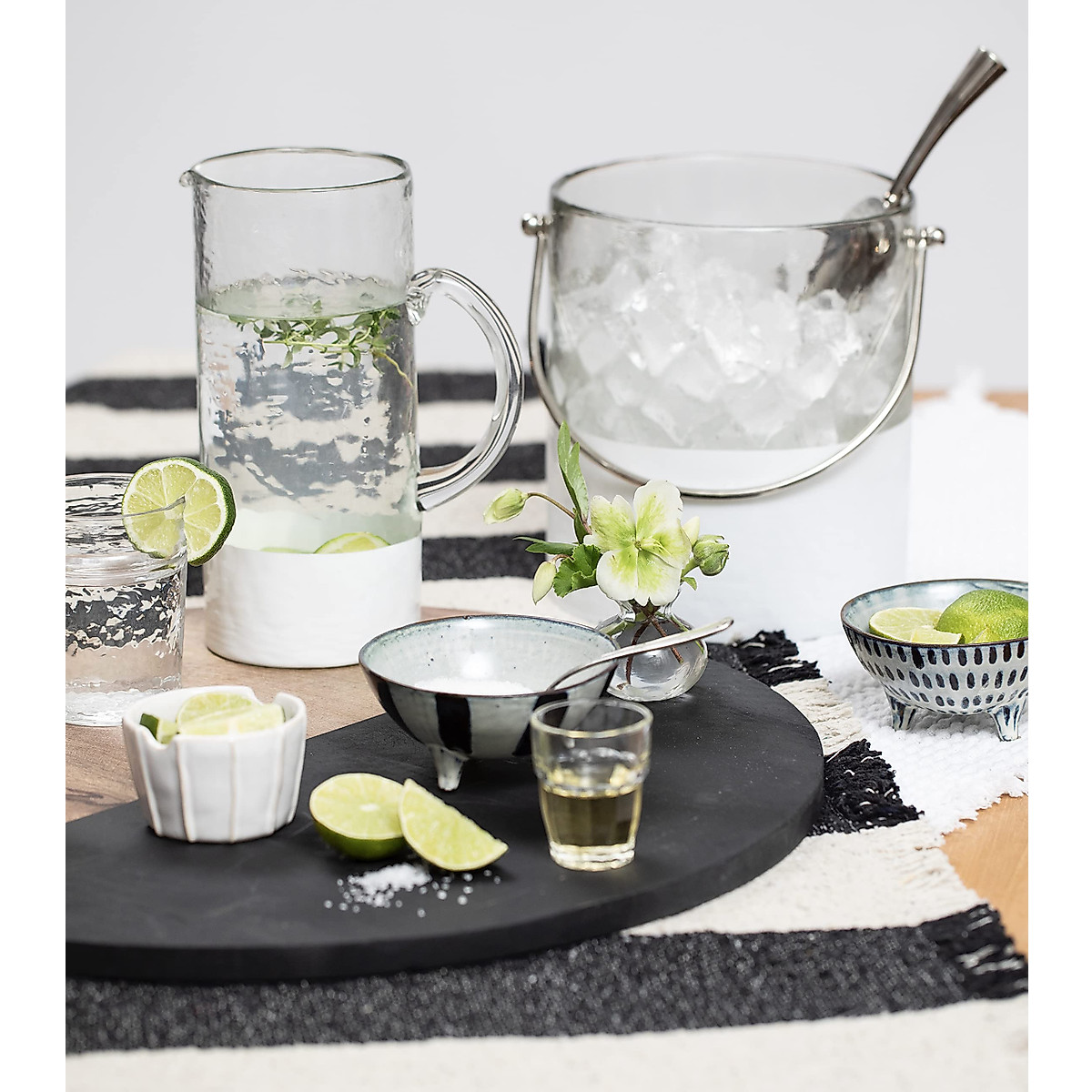 Mud Pie Black Reactive Dip Set, speader 5.5"