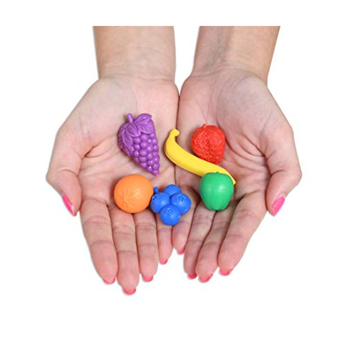 Edx Education Fruit Counters - Set of 108 - Early Math Manipulative for Kids - Teach Beginner Addition and Subtraction - Build Counting, Sorting and Language Skills