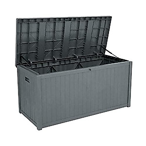 Container Indoor Outdoor Storage Shed Bin Organizer Box All Weather UV, Entryway Chest Garden Backyard Patio Pool Deck