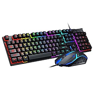 Tronic Mechanical Gaming Keyboard, RGB Keyboard and Mouse, LED Mouse and Keyboard Gaming, RGB Backlit Full Anti-ghosting Keys for Computer/PC/Laptop/MAC
