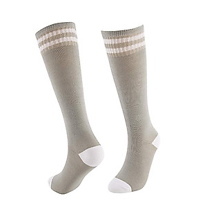 4 Pairs SocksDiary Knee High Socks for Kids, Cotton Soccer Socks for Boys, Girls, Toddlers