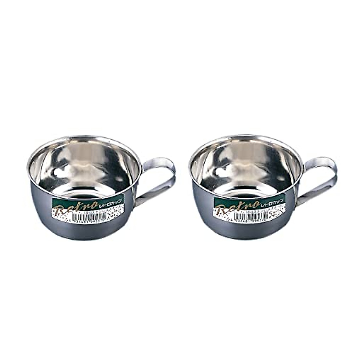 JapanBargain 3222, Stainless Steel Camping Mug Coffee Mug with Handle RV Mug Travel Mug Non Breakable Mug for Kid 8 oz, Made in Japan, Set of 2