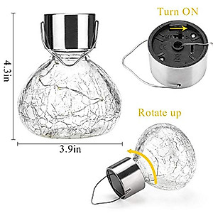 GIGALUMI Hanging Solar Lantern,4 Pack Outdoor Christmas Decorations,Hanging Solar Lights Outdoor Waterproof , Garden Decor for Lawn,Garden,Yard,Tree?Warm White