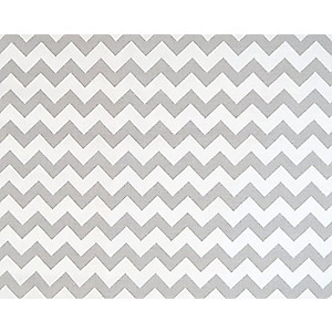 SheetWorld Baby Fitted Round Crib Sheet, 100% Cotton Woven Sheet, Unisex Boy Girl, 42 x 42 inches, Grey Chevron Zigzag, Made in USA