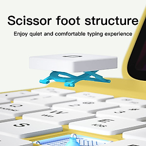 LeiJue Keyboard Case with Pencil Holder for iPad 10th Generation 2022, Pu Leather Stand Cover with Magnetic Detachable Keyboard fit for iPad 10 Gen 10.9 inch (Yellow)