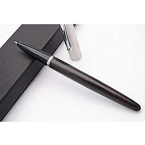 JINHAO 51A Wooden Fountain Pen Steel Cap (Ebony Wood, Extra Fine Nib 0.38mm)