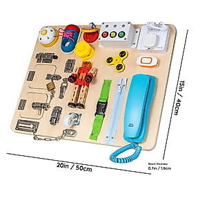 NILUTO Montessori Busy Board for Toddlers 20-in-1 Large Busy Board for 1 2 3 4 Year Old Busy Board Toys Learn to Dress Toys for 3 Yeas Kids Learning Toy for Kids Busy Board