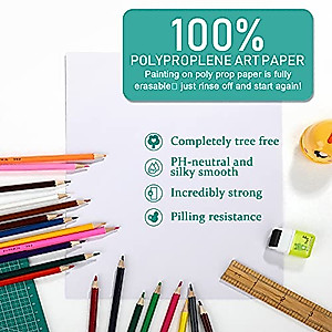 TecUnite 60 Sheets Watercolor Paper White Cold Press Paper Pack for Kid Child Watercolor Drawing Student Artist (5 x 7 Inch)