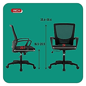 FDW Rolling Mesh Computer Task Swivel Home Comfortable Chair with Lumbar Support and Height Adjustable (Black)