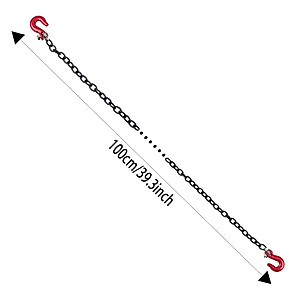 ShareGoo Mini Metal Trailer Chain with Tow Hook Decoration Accessories Compatible with Axial SCX10 HSP 94180 RC4WD D90 Traxxas TRX4 CC01 1/10 RC Crawle (Black)