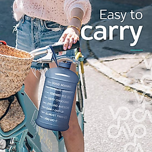 Venture Pal Large 128oz Leakproof BPA Free Fitness Sports Water Bottle with Motivational Time Marker to Ensure You Drink Enough Water Throughout The Day-1 Gallon-Green/Pink/Purple Gradient