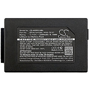 Replacement Battery for Dolphin 6100 6110 HANDHELDDolphin 6100 Dolphin 6110 HONEYWELLDolphin 6100 Dolphin 6110 ScanPal 5100 and Others Part NO 6000-BTSC 6000-TESC BP06-00028A